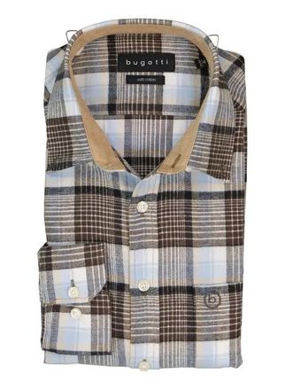 Bugatti Herren Hemd braun Flanell