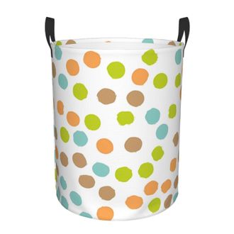 Generic Abstrakte Bunte Punkte Korb Aufbewahrung Rund W&auml;schekorb Stehender W&auml;schetonne F&uuml;r Schlafzimmer Waschk&uuml;che Lagerung