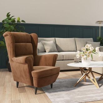 vidaXL Fauteuil marron velours Vidaxl