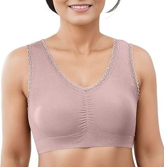 Generic Soutien-gorge 2026 pour femme - D&eacute;bardeur sans fil confortable et sexy - Grande taille &eacute;lastique - Pour le sport, rose gold, XXL