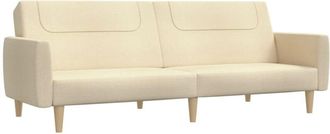 vidaXL Schlafsofa 2-Sitzer Creme Stoff Vidaxl