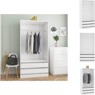 vidaXL Kleiderschrank Weiß 100x50x200 cm Holzwerkstoff - Schreibtisch - Garderobe - Kommode - Möbel - Wohnzimmer