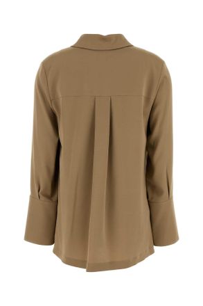 Max Mara Womens Camel Stretch Crepe Dover Blouse Nocciola Exterior: Silk Elastane Maglie Sweater