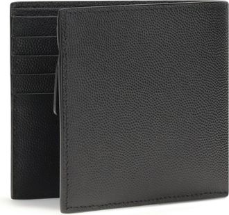 Saint Laurent Mens Leather Wallet Nero Calf Bos Taurus