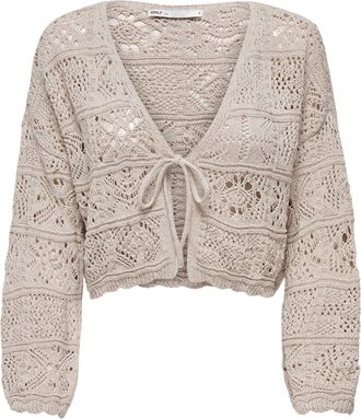 Only Damen Onlbeach Life 7/8 O-n Cardigan KNT Noos Strickjacke, Pumice Stone, M EU