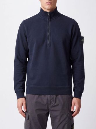 Stone Island Sweat &agrave; col roul&eacute; et demi-zip en coton avec patch logo Compass