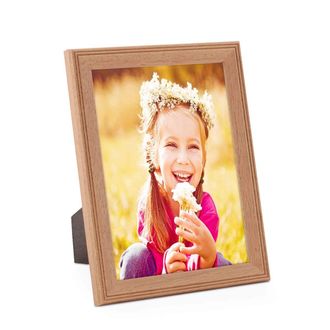 Photolini Bilderrahmen 15x20 cm Holz Eiche-Optik Landhaus-Stil, Holz-Rahmen, Made in Germany, Echtglas, zum Aufhängen & Aufstellen, mit Zubehör - perfekt für Fa