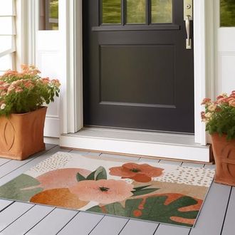 Generic Tapis Couloir Long Fleurs Art Simplicit&eacute; Tapis Cuisine Devant Evier Antid&eacute;rapant Absorbant Tapis Int&eacute;rieur Entr&eacute;e Long 80x200 cm de Passage Moderne po