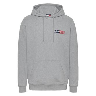 Tommy Jeans Grauer Pullover mit Kapuze und Tasche - - Sweatshirts & Hoodies - Herren - Grau - M