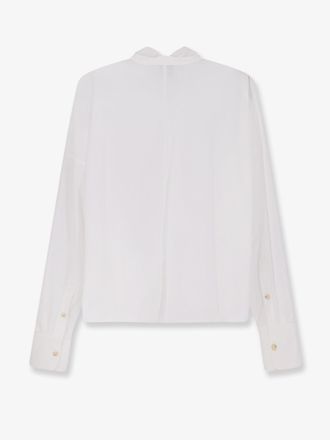 Alysi Womens Cotton Shirt With Bow White