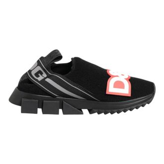 Dolce & Gabbana Schwarze Graue Slip On Sorrento Sneakers - - Shoes - Damen - Schwarzk - 37 EU