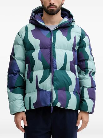 Emporio Armani veste &agrave; motif camouflage - Bleu
