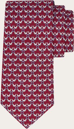 Ferragamo Herren Seidenkrawatte mit Zirkus-Print Rot