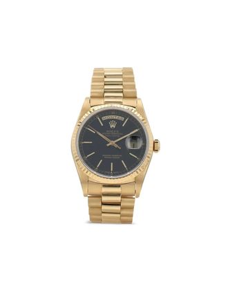 Rolex montre Day-Date 36 mm pre-owned (1991) - Noir