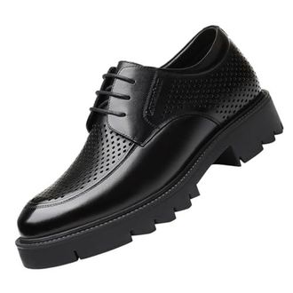 Generic Chaussures Oxford Invisibles Augmentant La Taille De 4 Cm, en Cuir Confortable, &Eacute;l&eacute;gantes pour Les Affaires, Mariages Et Soir&eacute;es,Black c,40 EU