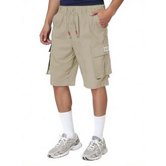 Generico Short cargo en coton pour homme avec poches, kaki, XXL