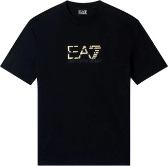 Emporio Armani Emporio Armani Ea7, Homme, Tops, Noir, Taille: XL T-shirt ras du cou en jersey de coton Premium Label Emporio Armani EA7