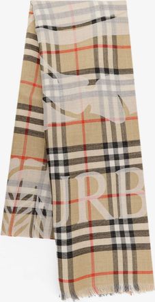 Burberry Wool and silk blend scarf with check pattern - BURBERRY - gender_Man