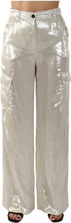 Marella Femme, Pantalons, Blanc, Taille: 38 FR Wide Pantalons