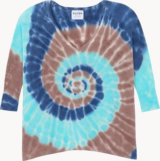 Kujten Pull cachemire col V oversize tie & dye - Pull Minie Sunny