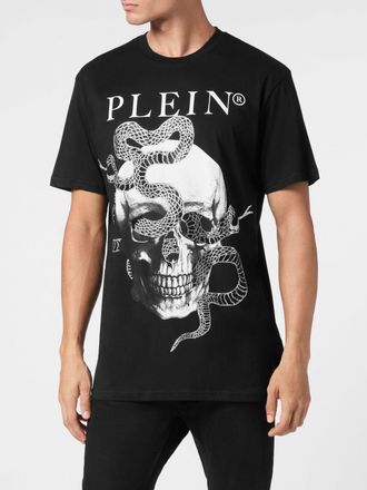 Philipp Plein T-shirt en coton avec imprim&eacute; Skull et ornements en strass