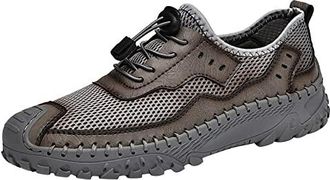 Generic Baskets à lacets pour homme - En maille respirante - Plates - Antidérapantes - Chaussures dextérieur pour homme - Légères et confortables - Chaussures