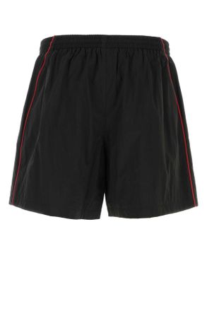 Balenciaga Mens Black Nylon Bermuda Shorts Exterior