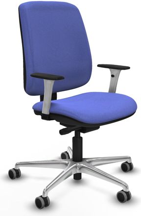 Piqueras y Crespo B&uuml;rostuhl aus Stoff, h&ouml;henverstellbar, mit Rollen und wei&szlig;en und schwarzen Armlehnen, ausgestattet mit Syncro/Traslack und eingespritztem Schaumstoff,