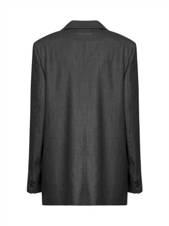 Maison Margiela Womens Blazer Oversized Grey Virgin Wool-Cotton Jacket