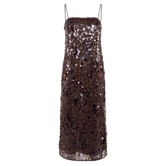 Nenette Pailletten-Midikleid - - Dresses - Damen - Braun - XS