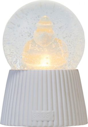 Sirius LED Schneekugel Santa 12,5cm weiß