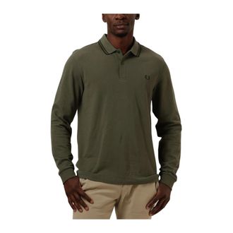 Fred Perry Twin Tipped Langarm-Polohemd - - Tops - Herren - Gr&uuml;n - S