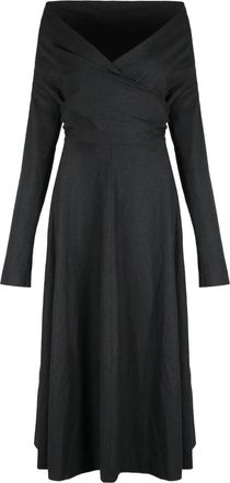 Alberta Ferretti robe en laine stretch à design drapé - Gris