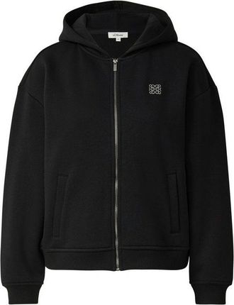 s.Oliver Sweatjacke Sweatshirt Jacke Weiche Sweatjacke mit Schmuckstein-Detail