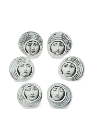 Fornasetti lot de 6 culottes à imprimé graphique - Blanc