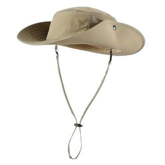 Generic Chapeau de soleil &agrave; large bord pour homme et femme - Protection UV r&eacute;glable - Chapeau de p&ecirc;che et de randonn&eacute;e, kaki, M