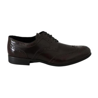 Dolce & Gabbana Braune Leder Wingtip Brogue Flats - - Shoes - Damen - Braun - 36 EU