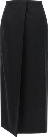 Magda Butrym Column Silhouette Wool Skirt - Black