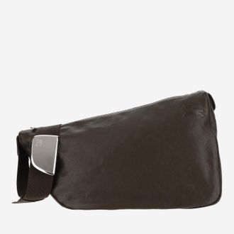Burberry Mens Large Shield Shoulder Bag Green Lamb Leather (ovis Aries)