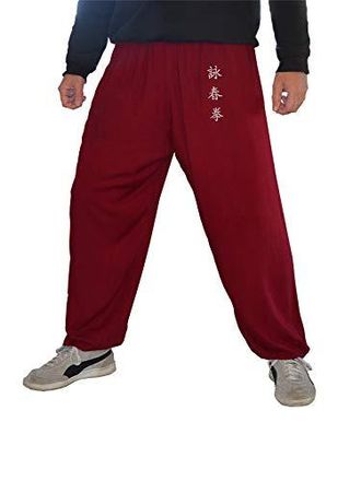 Tao Pantalon Kung Fu Style Tai Chi et Wing Chun Pantalon Homme Femme Ample et Agr&eacute;able en Viscose (WC Bordeaux, Taille XS)