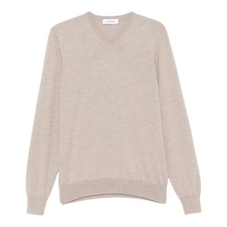 Gran Sasso V-Ausschnitt Pullover - - Knitwear - Herren - Beige - XL