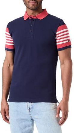 Armor Lux Polo Manches Courtes Badge, Marine Deep, XL Homme