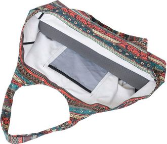 Pretyzoom Große Kapazität Ethno Canvas Yogatasche mit Seitentasche Umhängetasche für Yogamatte Strapazierfähige Sportschultertasche für Gym Reisen Wandern und C