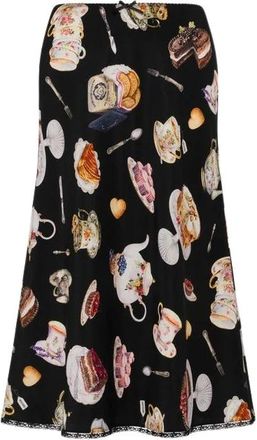 Moschino Femme, Jupes, Multicolore, Taille: 34 FR Jupe en satin de soie imprim&eacute;