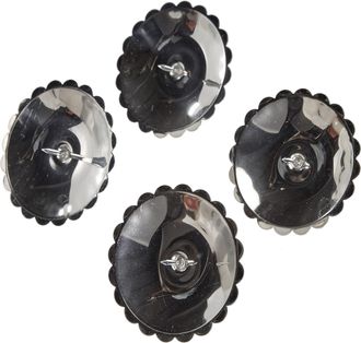 Riffelmacher & Weinberger Riffelmacher 10702 - Adventskerzenhalter silber, Durchmesser 6 cm, 4 St&uuml;ck im Beutel, Adventskranz, Weihnachten, Dekoration, Stecker, Gesteck