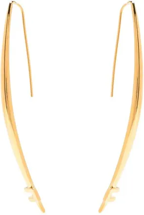 Elisabetta Franchi Gold-Tone Long Drop Earrings - Gold