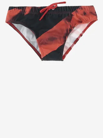 Diesel Boys Swim Trunks Milondy Stretch Nylon Red Polyester Shorts &
