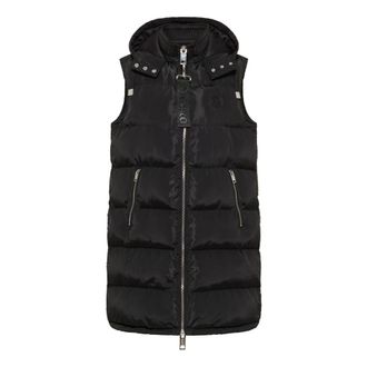 Carlo Colucci DAuria Long Vest - - Jackets - Damen - Schwarzk - L