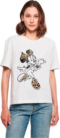 Merchcode Merchcode Womens MC1258-Minnie Mouse Leo Tee T-Shirt, White, Medium
