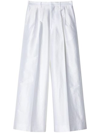 Junya Watanabe pantalon de tailleur en satin - Blanc
